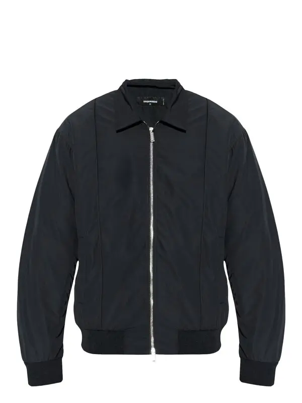 Dsquared2 Lightweight Bomber Jacket With Collar - Black