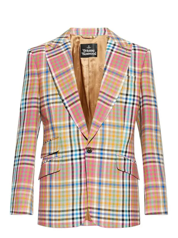 VIVIENNE WESTWOOD Wool Blazer With Check Pattern - Multicolour