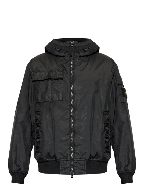 Stone Island Insulated Hooded Jacket - Black
