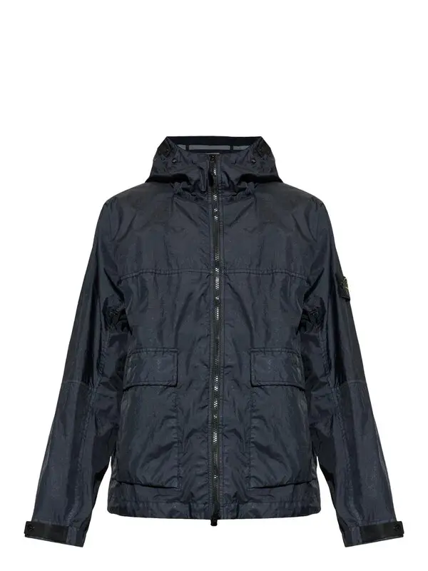 Stone Island Lightweight Hooded Jacket - Navy Blue