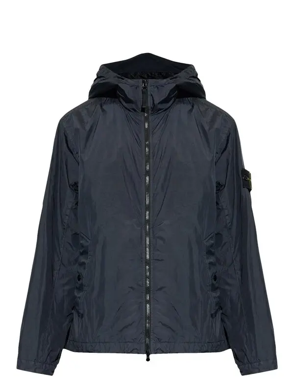 Stone Island Lightweight Hooded Jacket - Navy Blue