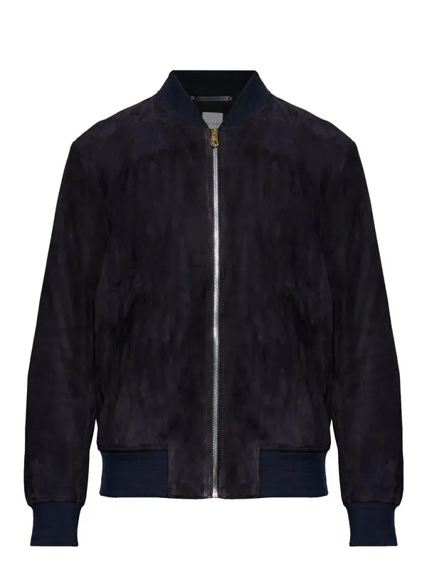 Paul Smith Suede Bomber Jacket - Navy Blue