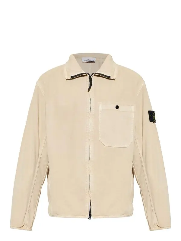 Stone Island Denim Jacket With Pocket - Cream