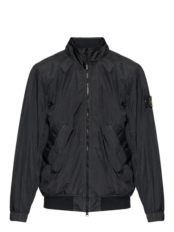 Stone Island Lightweight Jacket With Stand-up Collar - Black