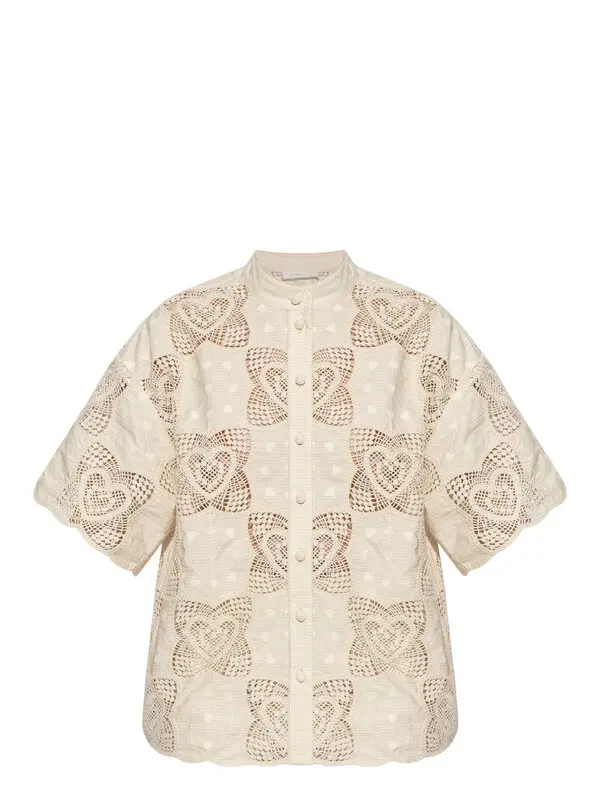 Zimmermann Openwork Shirt - Cream