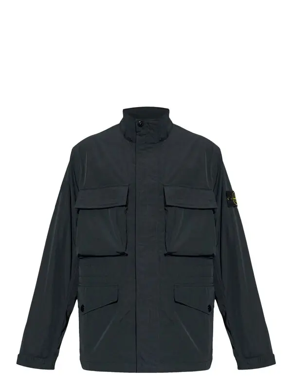 Stone Island Lightweight Jacket With Stand-up Collar - Black