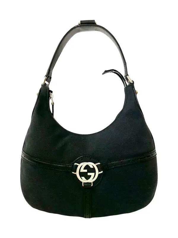 Gucci Canvas Reins Hobo Bag - Black