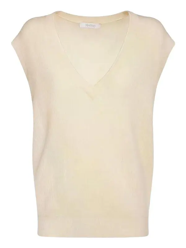 Max Mara V-neck Knitted Gilet - Neutrals