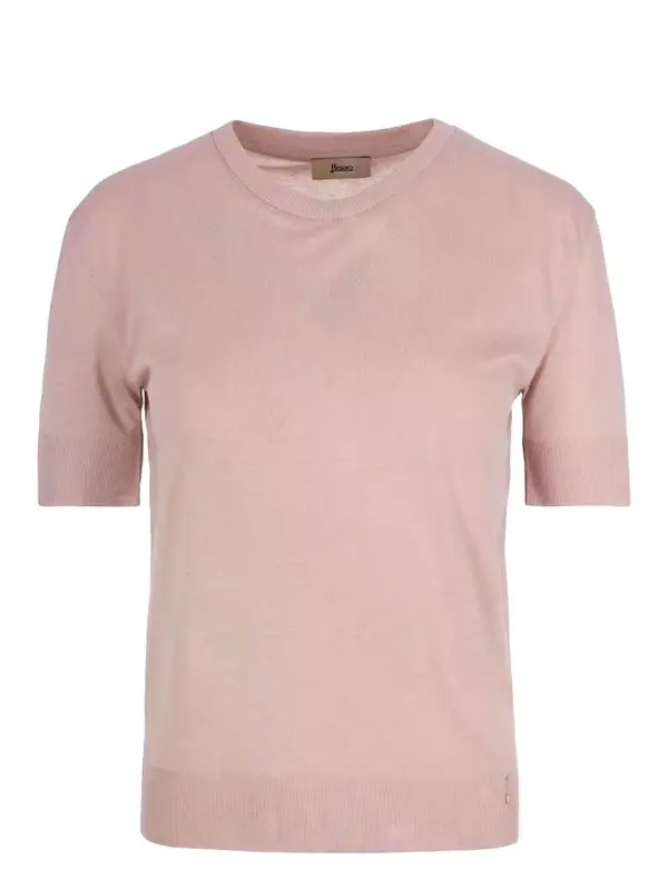 Herno Ribbed-trim T-shirt - Pink