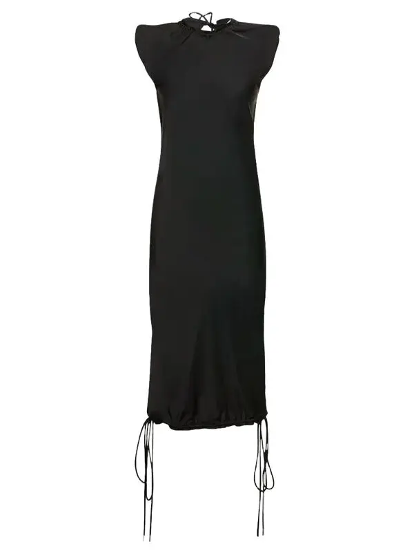 Attico Draping-straps Midi Dress - Black