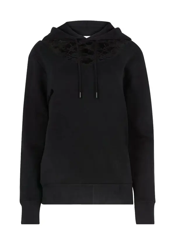 Nina Ricci Drawstring Fleece Hoodie - Black