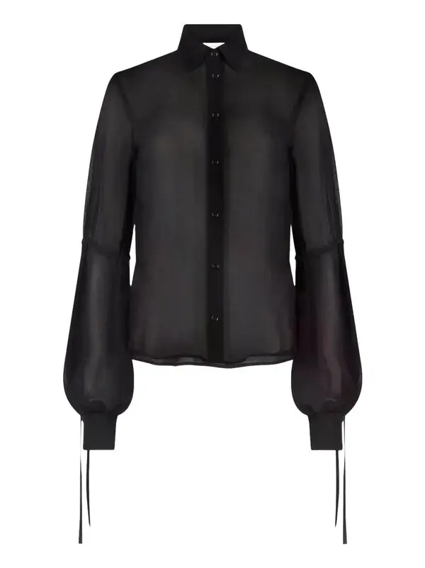 Nina Ricci See-through Bow Shirt - Black