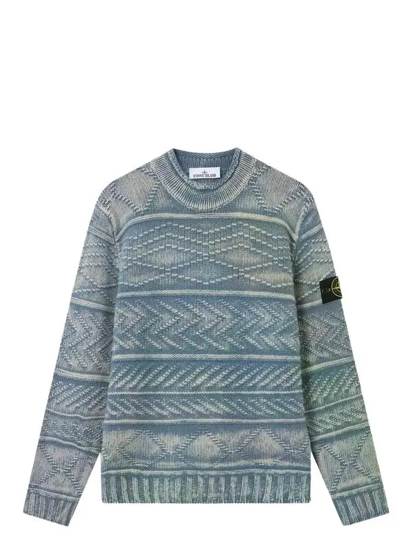 Stone Island Patterned Knit Sweater - Blue