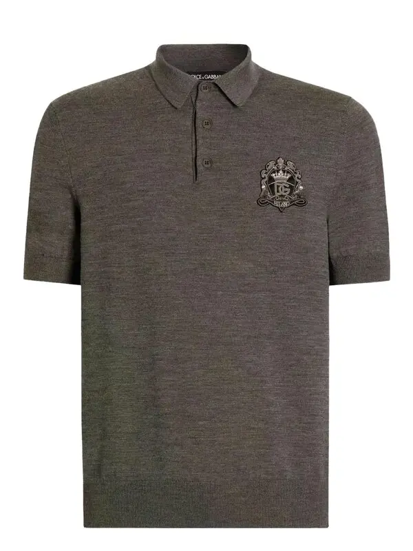 Dolce & Gabbana Appliqué Short-sleeve Polo Shirt - Grey