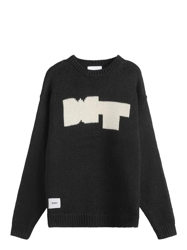 WTAPS Intarsia Knit Crewneck Sweater - Black