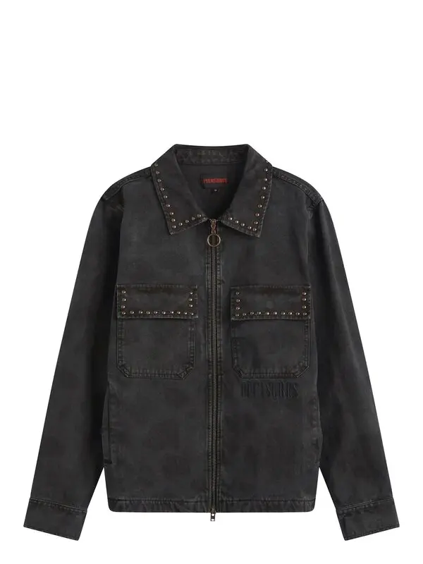 PLEASURES Cowhide Work Jacket - Black