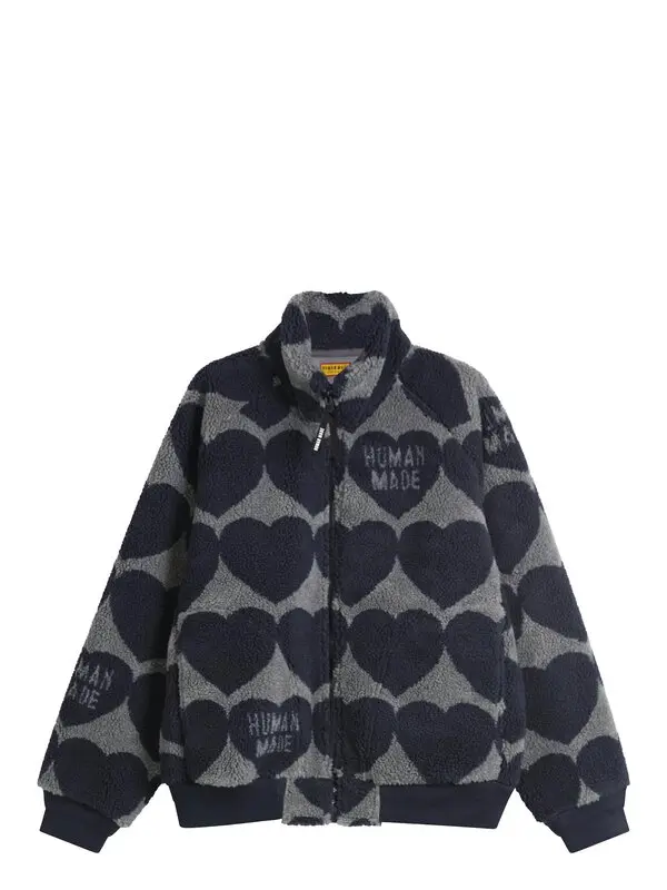 HUMAN MADE Heart Fleece Jacket - Navy