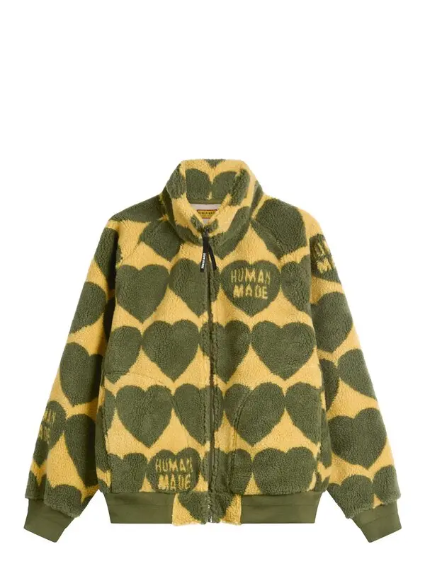 HUMAN MADE Heart Fleece Jacket - Olive Drab