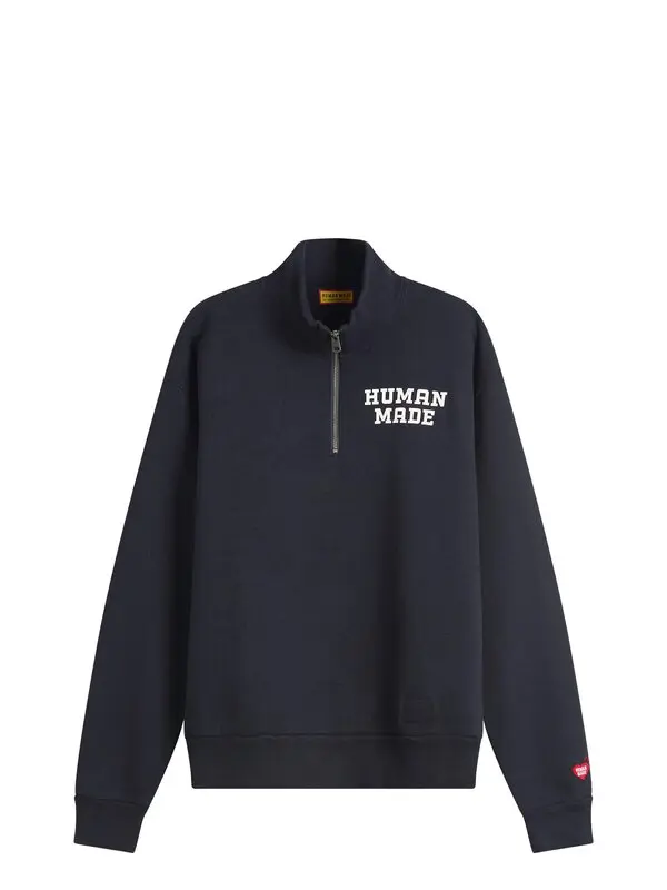 HUMAN MADE Half-zip Fleece Sweatshirt - Navy