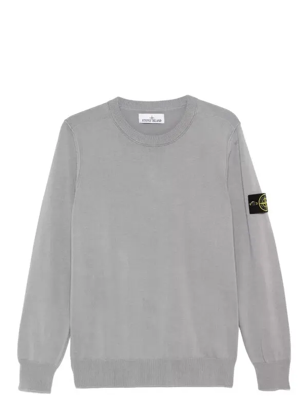Stone Island Sweater With Compass Badge - Grey