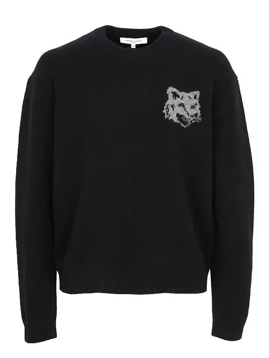 Maison Kitsuné Fox Head Knit Sweater - Black