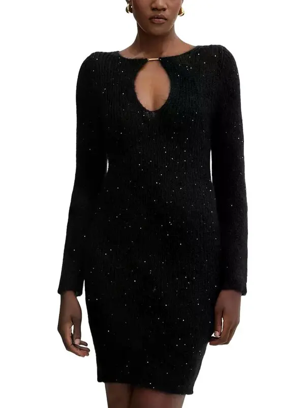 Liviana Conti Cutout-detail Sequin Mini Dress - Black