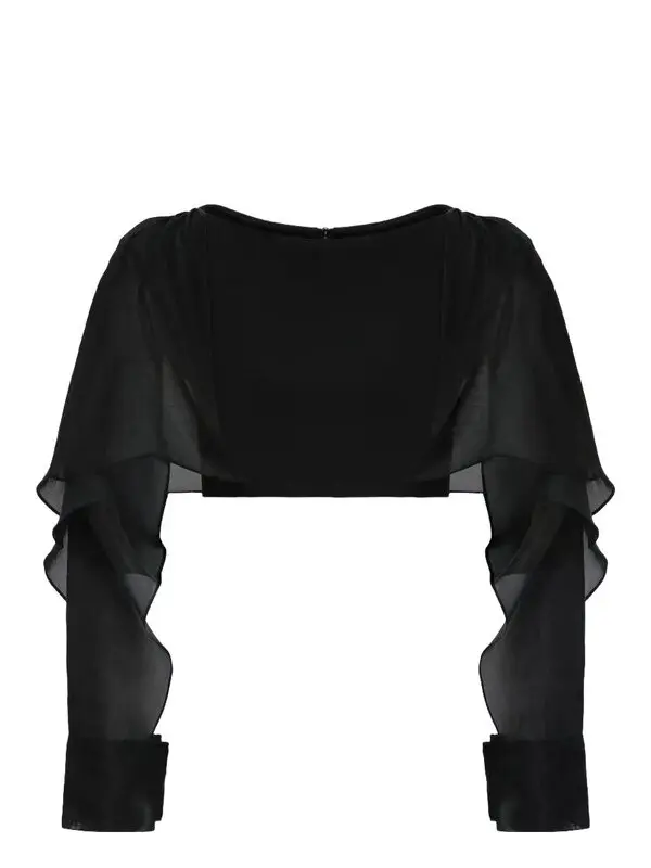 Maticevski Ruffled Long Sleeve Top - Black