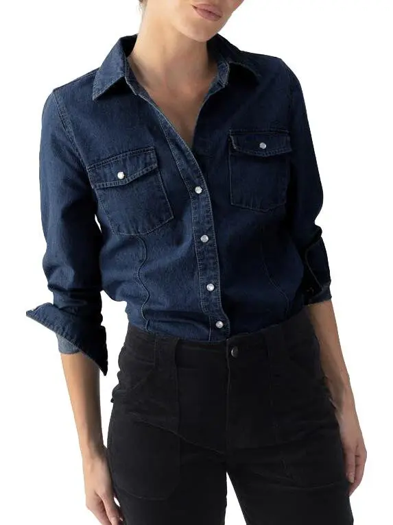 Sanctuary Western Denim Shirt - Blue Slate
