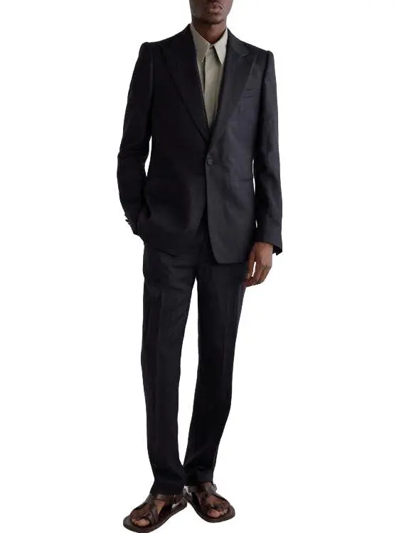 Dries Van Noten Kant Two-piece Wool & Linen Tuxedo Suit - Black