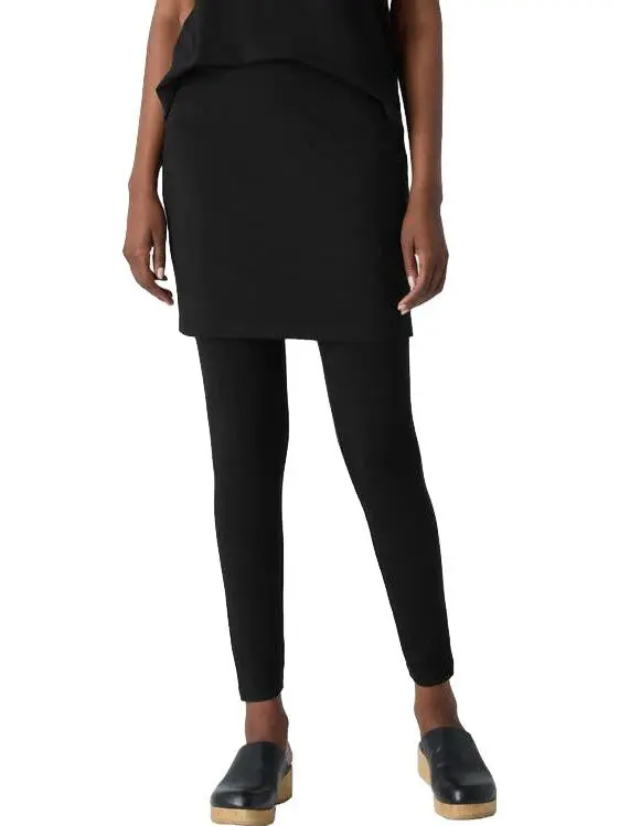 Eileen Fisher Skirted Ankle Leggings - Black