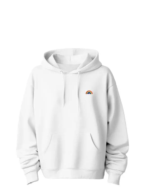 DALIX Rainbow Hoodie - White