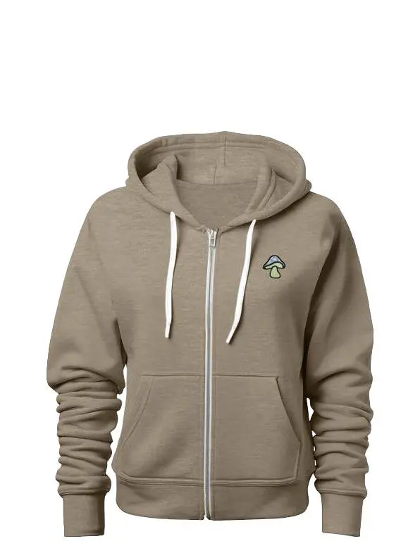 DALIX Mushroom Zip Hoodie - Heather Stone