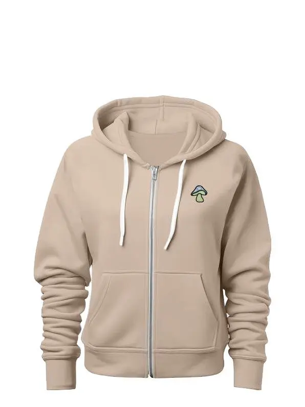 DALIX Mushroom Zip Hoodie - Tan