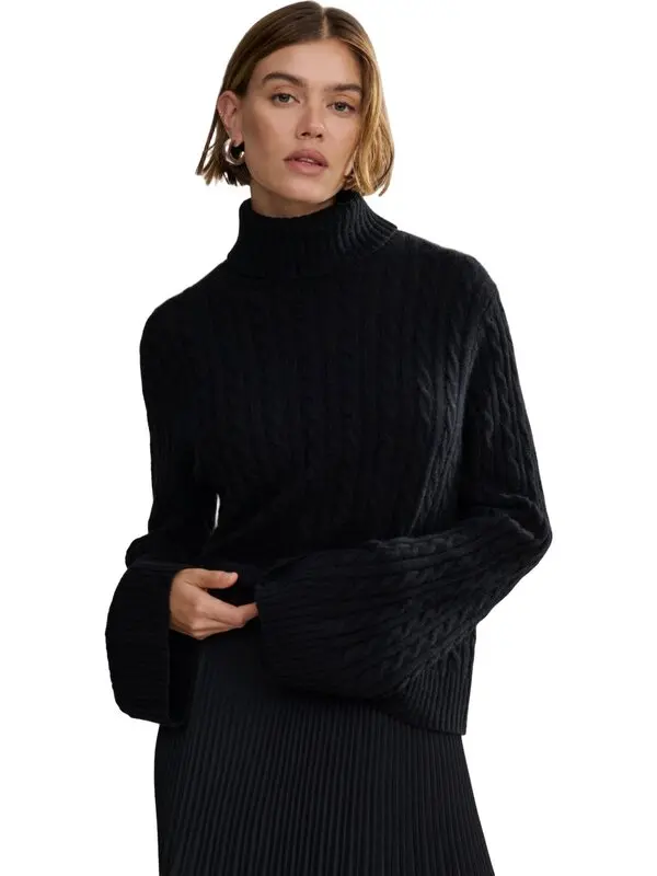 Jenni Kayne Cable Nell Turtleneck - Black