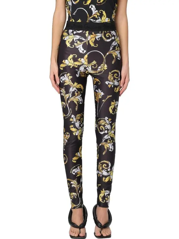Versace High-rise Printed Leggings - Black