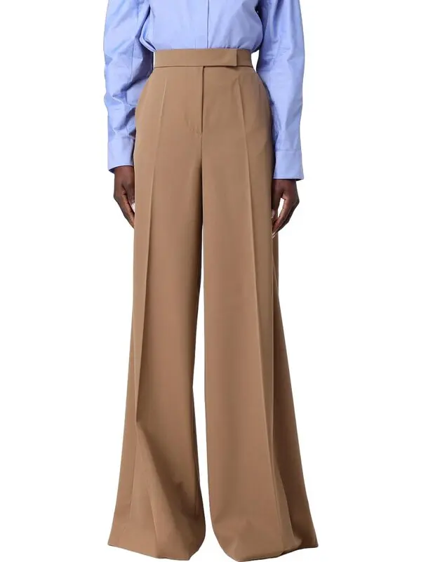 Max Mara Wide Leg Tailored Trousers - Camel