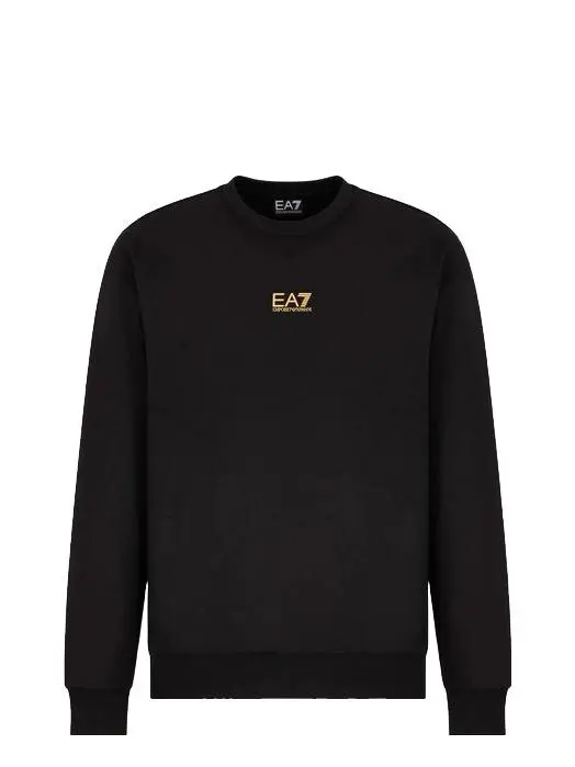 Emporio Armani Core Identity Cotton Crew-neck Sweatshirt - Black