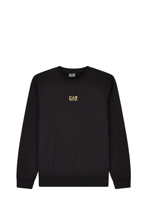 EA7 Core Identity Cotton Crew-neck Sweatshirt - Black