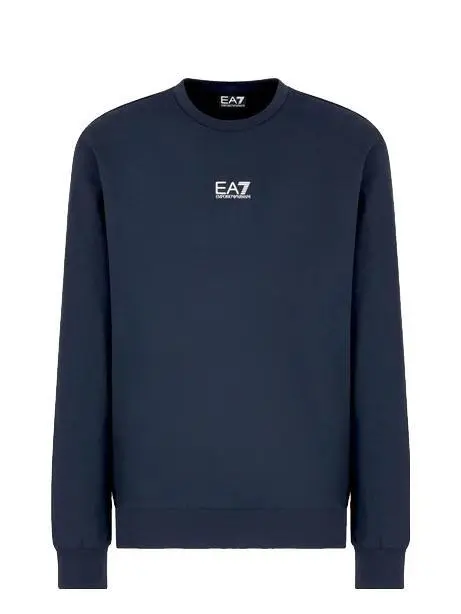 Emporio Armani Core Identity Cotton Crew-neck Sweatshirt - Blue