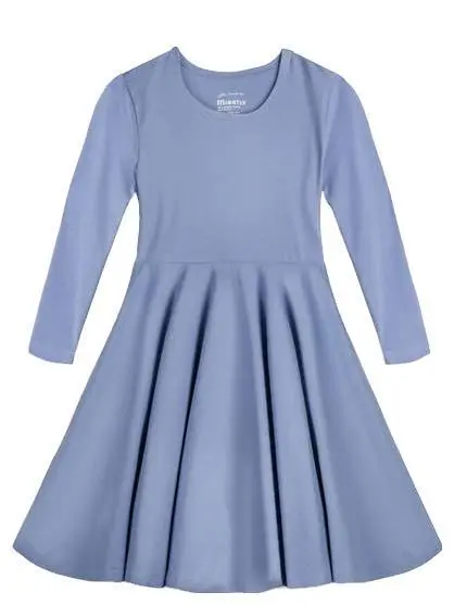 MIGHTLY Organic Cotton Solid Twirl Dress - Periwinkle
