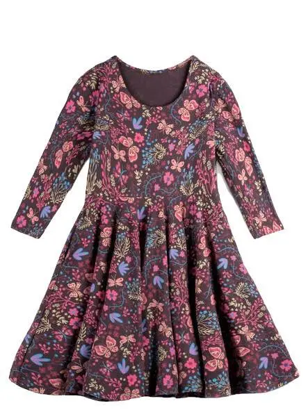 MIGHTLY Organic Cotton Print Twirl Dress - Flower Child