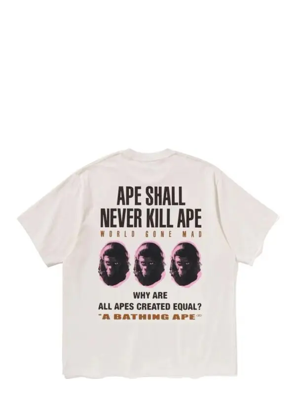 A BATHING APE Slogan Relaxed Fit Tee Shirt - Ivory