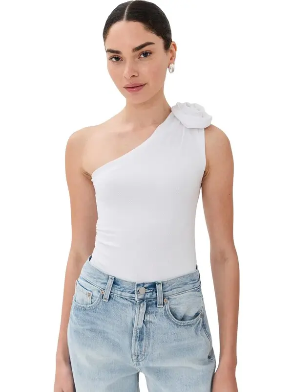 LE BOP Carrie One-shoulder Top - Off White