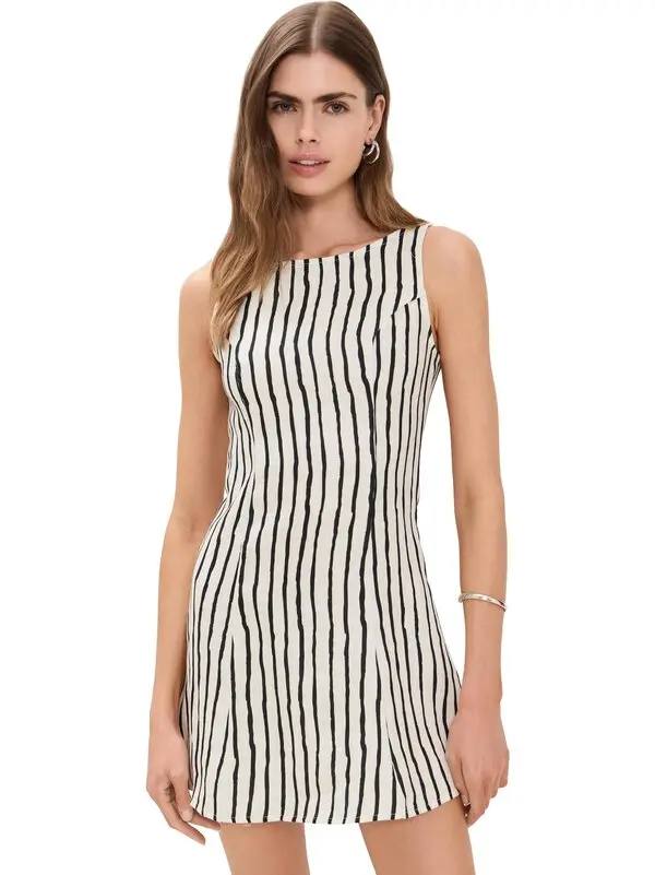 VRG GRL Chloe Linen Mini Dress - Stripe