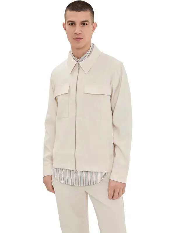 Nn07 Alban Linen Zip Jacket - Ivory