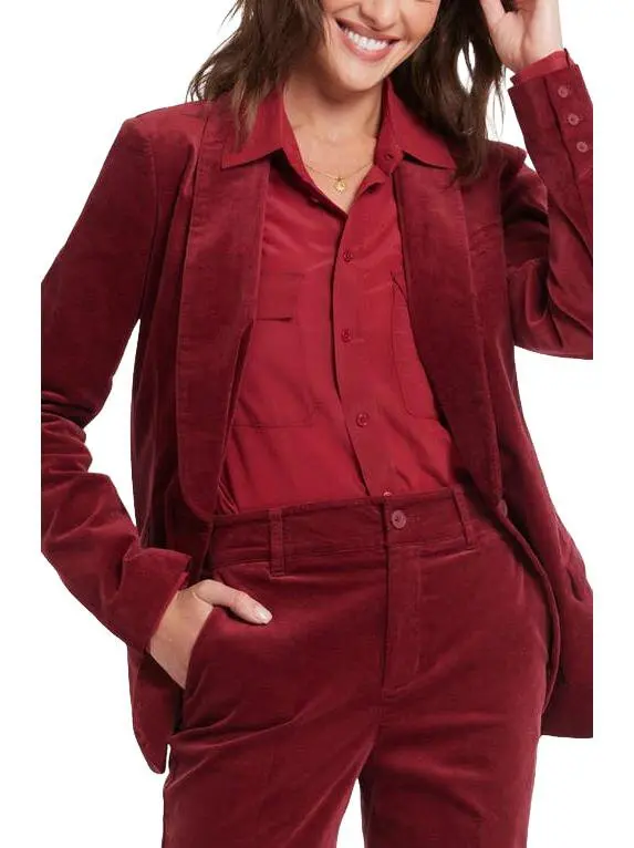 NYDJ Velveteen Tuxedo Blazer - Wild Currant