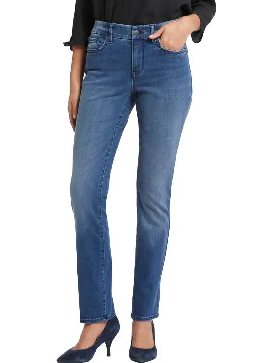 NYDJ Sheri High Waist Slim Straight Jeans - Cascade Wave