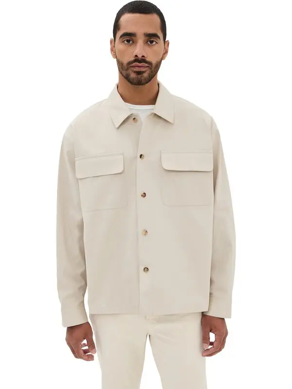 FRAME Double Pocket Overshirt - Light Beige