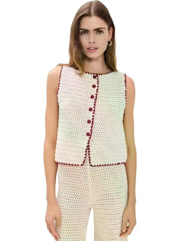 Vrggrl Vrg Grl Stella Crochet Vest - Cream