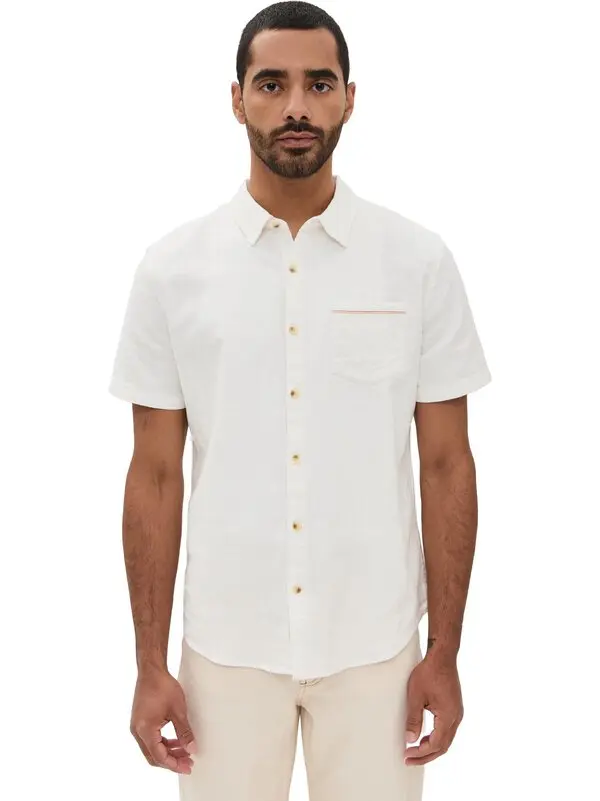 Marine Layer Classic Stretch Selvage Shirt - Natural